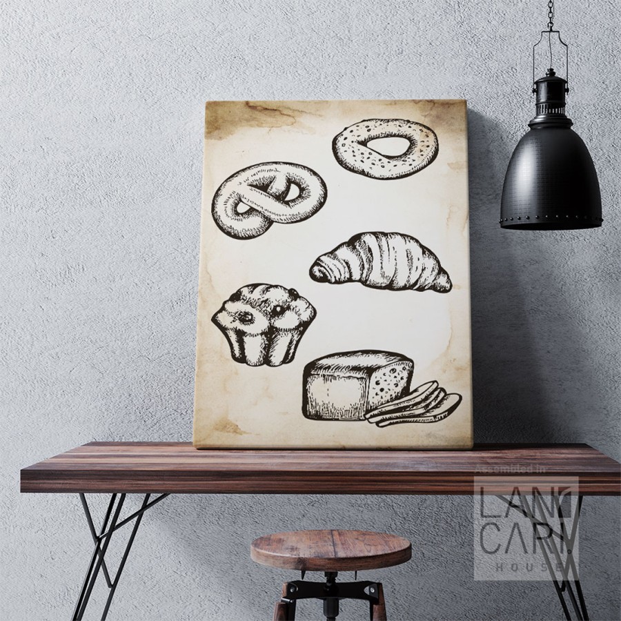 Dekorasi Toko Roti Cake Bakery Kue Frameless Jadul Vintage Decor Wall ...